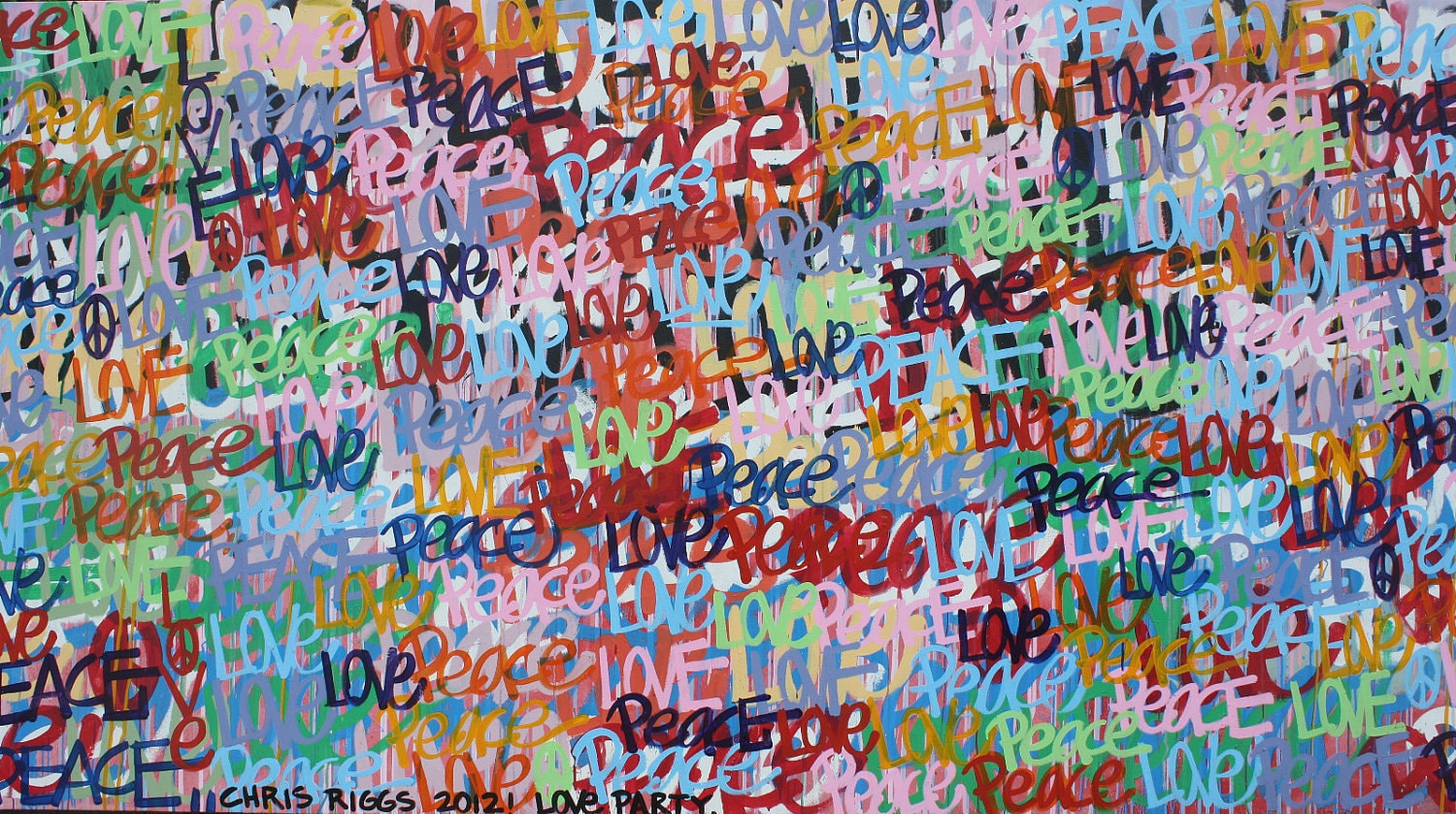 ORIGINAL Large Love Peace Abstract Street Art Urban Pop Art Acrylic ...