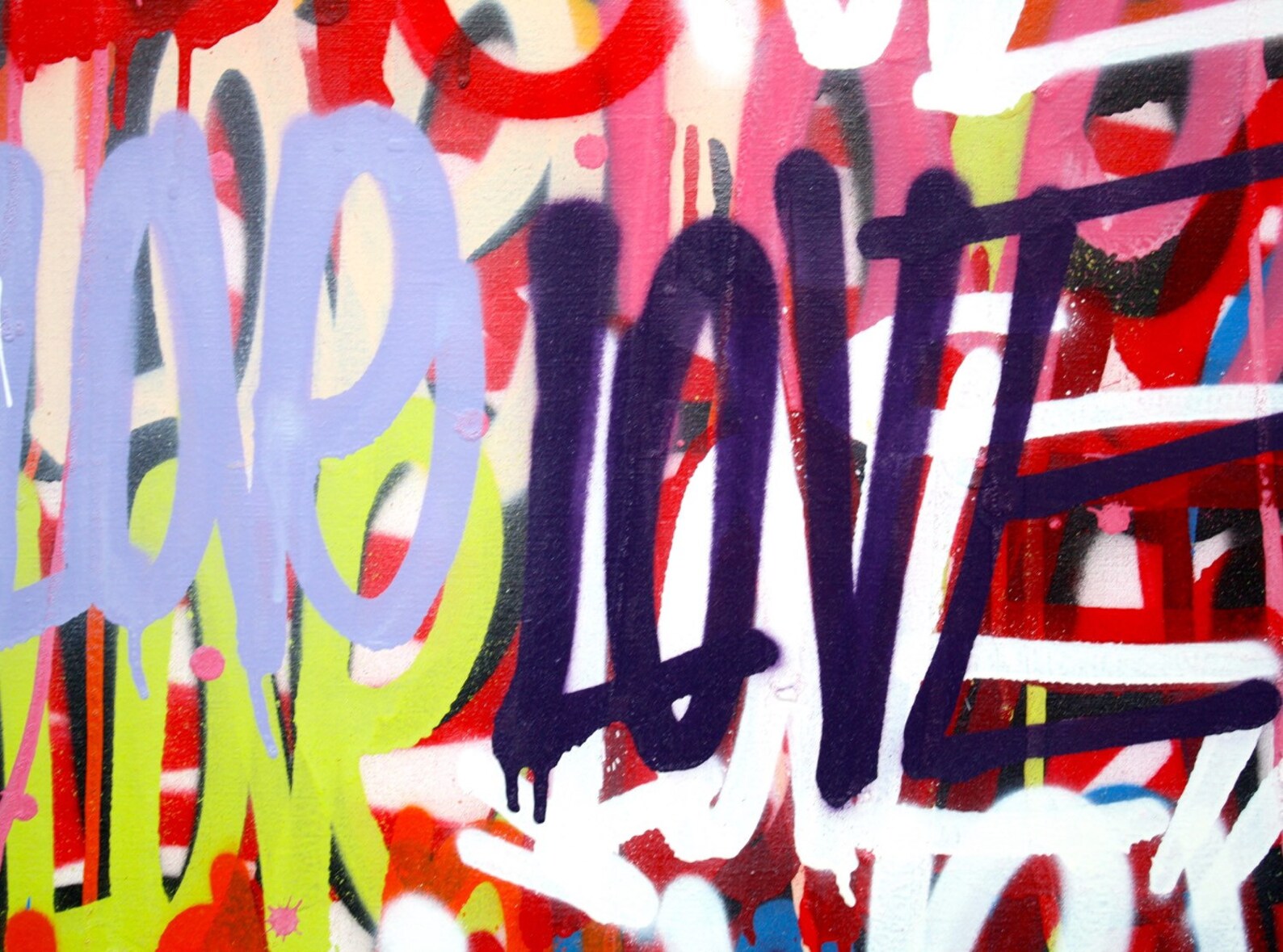 FREE SHIPPING Love Art Painting Street Art Graffiti Contemporary Modern ...