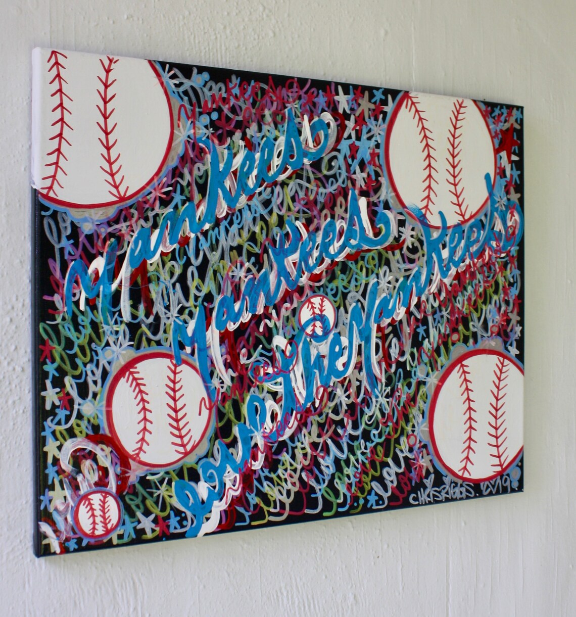 16 X 20 Inches Yankees Baseball Love Street Art Graffiti - Etsy