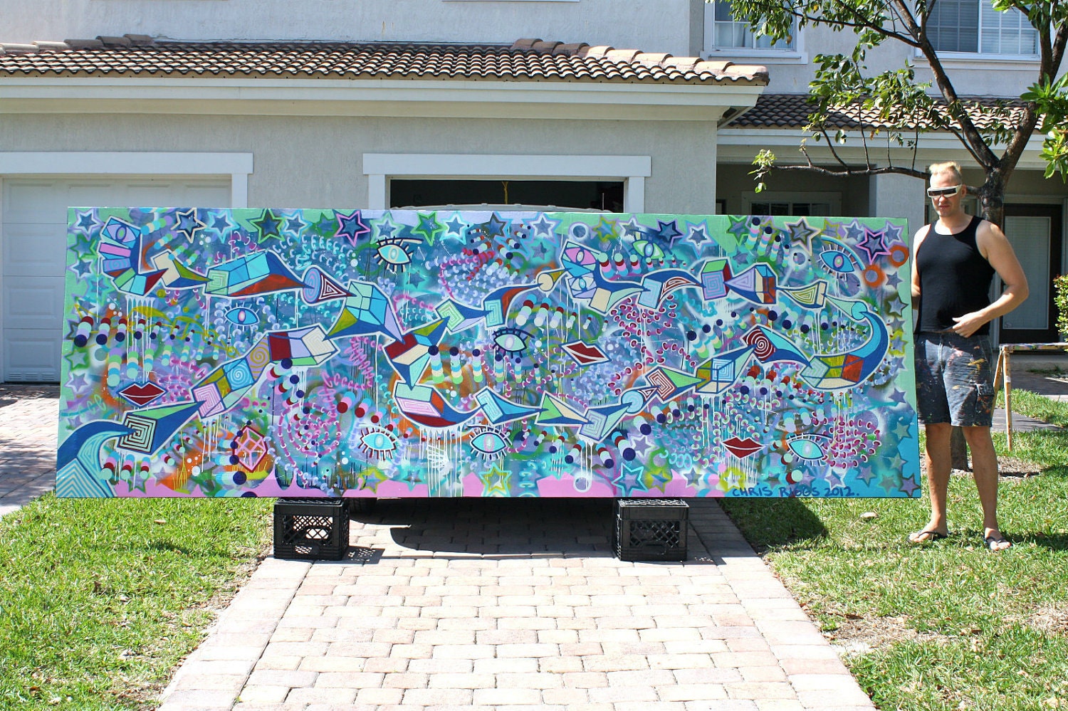 FREE SHIPPING Original Chris Riggs Large Contemporary Spray Pop ...