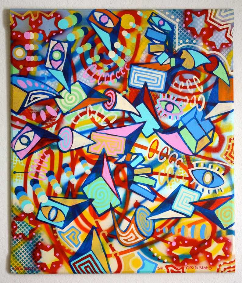 ORIGINAL Abstract Large Contemporary Pop Art Fine Art Spray Paint ...