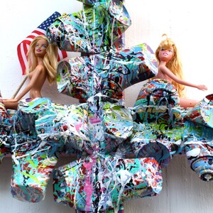 Barbie Doll Jesus Christ Cross Sculpture USA Flag Street Art Dada Art ...