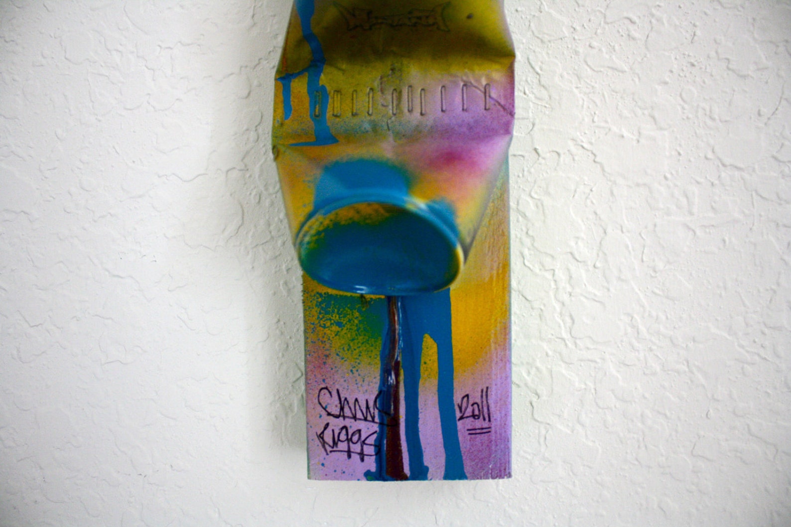 JESUS CHRIST Cross Sculpture Abstract Spray Paint Cans Dada Street Fine ...