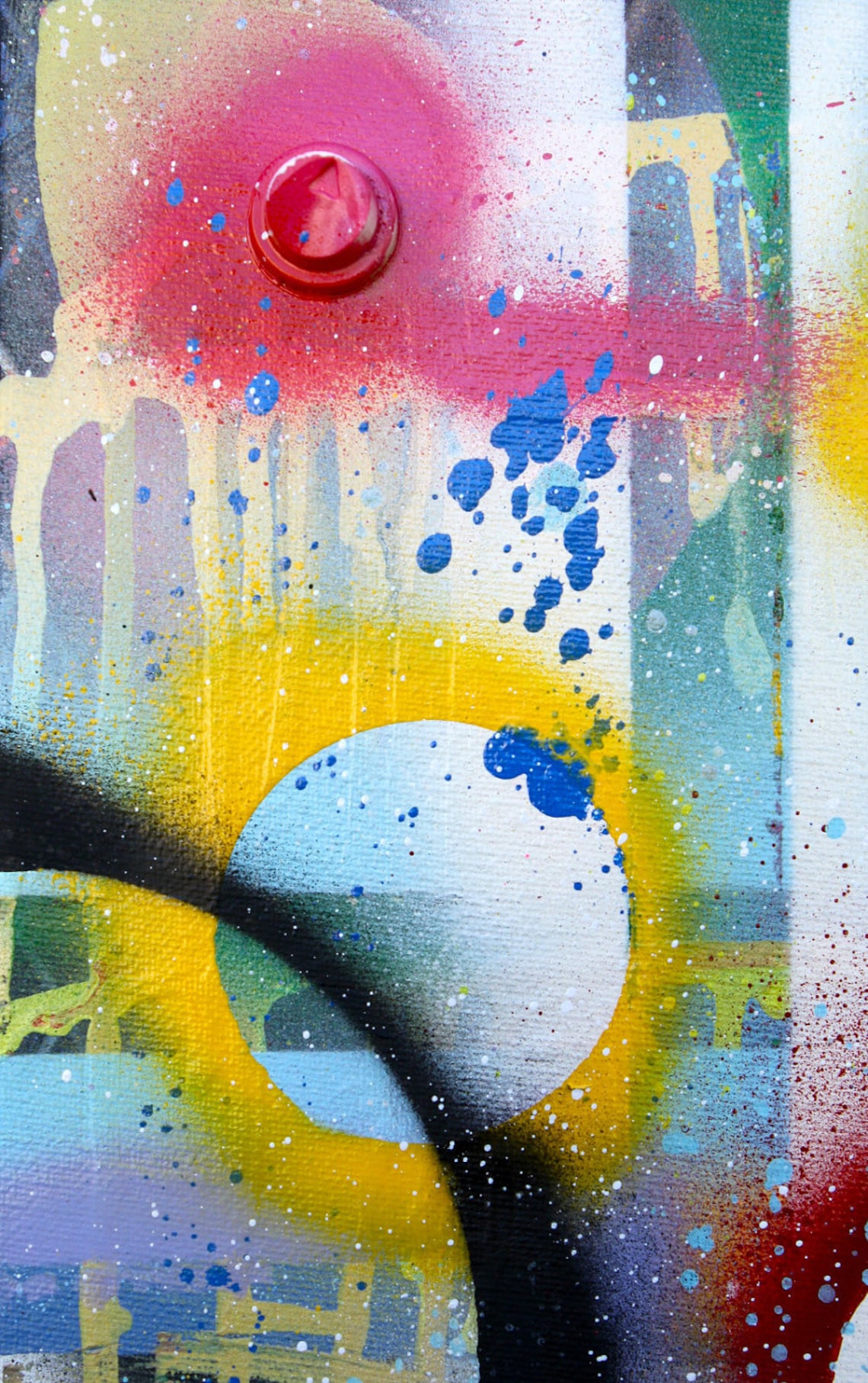 ORIGINAL Abstract Contemporary Pop Art Fine Art Spray Paint Modern ...