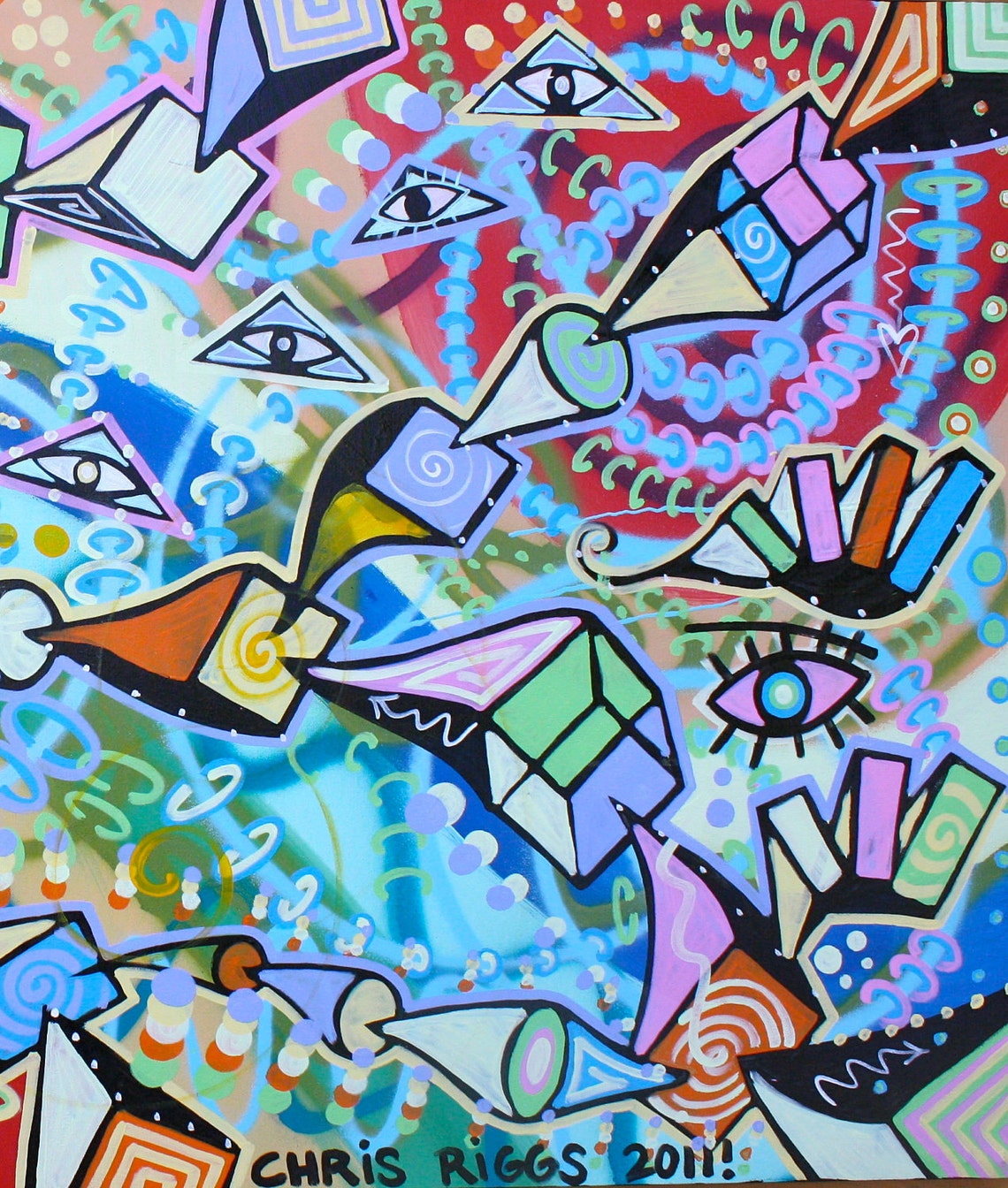 ORIGINAL Large 72 X 40 Surrealism Cubism Abstract Street Art Urban Pop ...