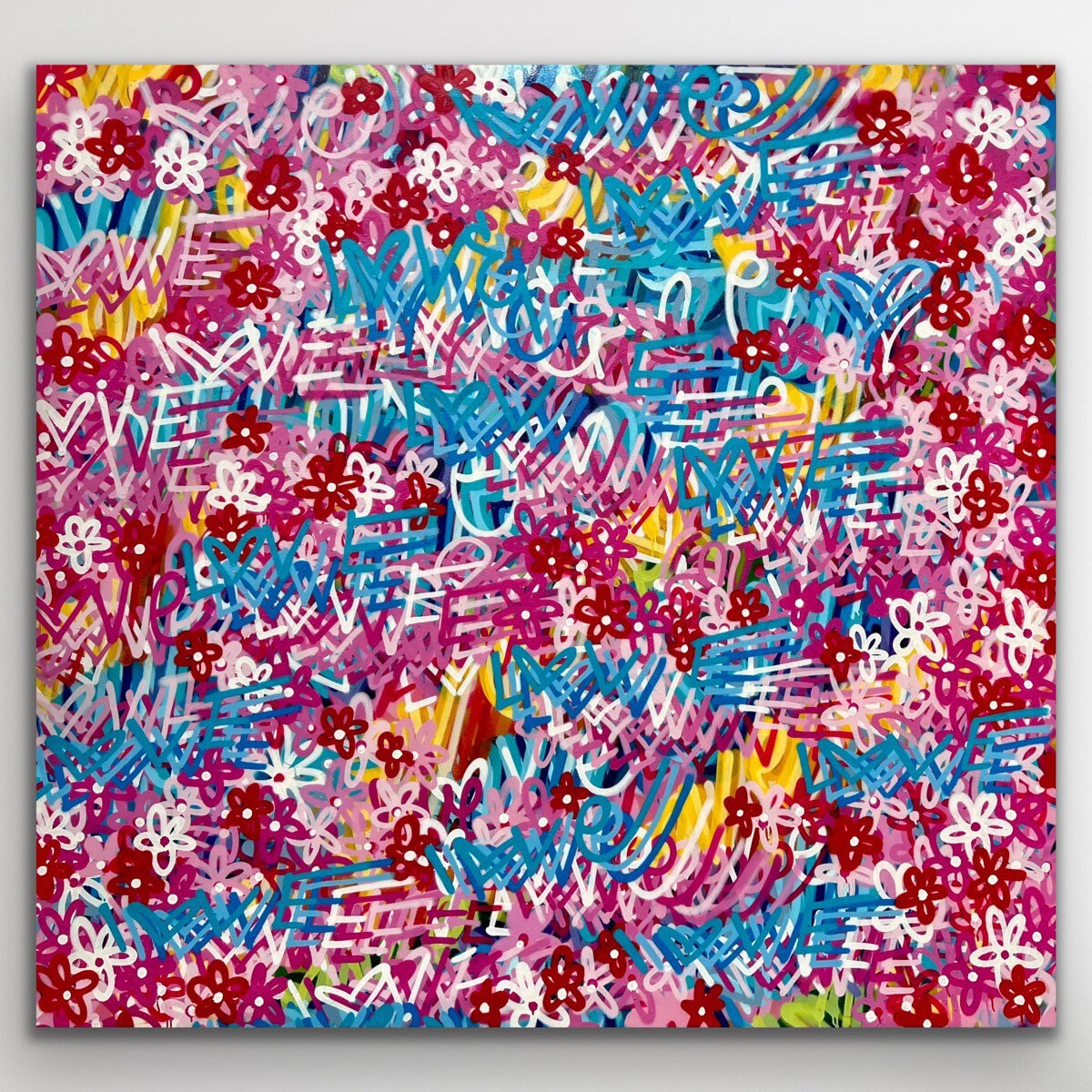 95 X 88 Inches Love Flowers Street Art Graffiti Painting - Etsy