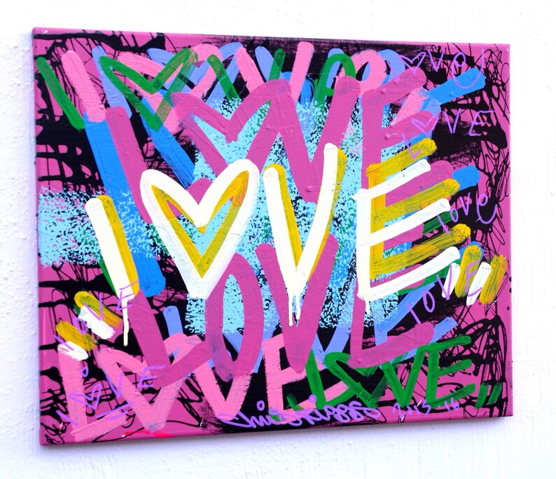 ORIGINAL Love Valentine's Day Painting Contemporary Street Art Nyc ...