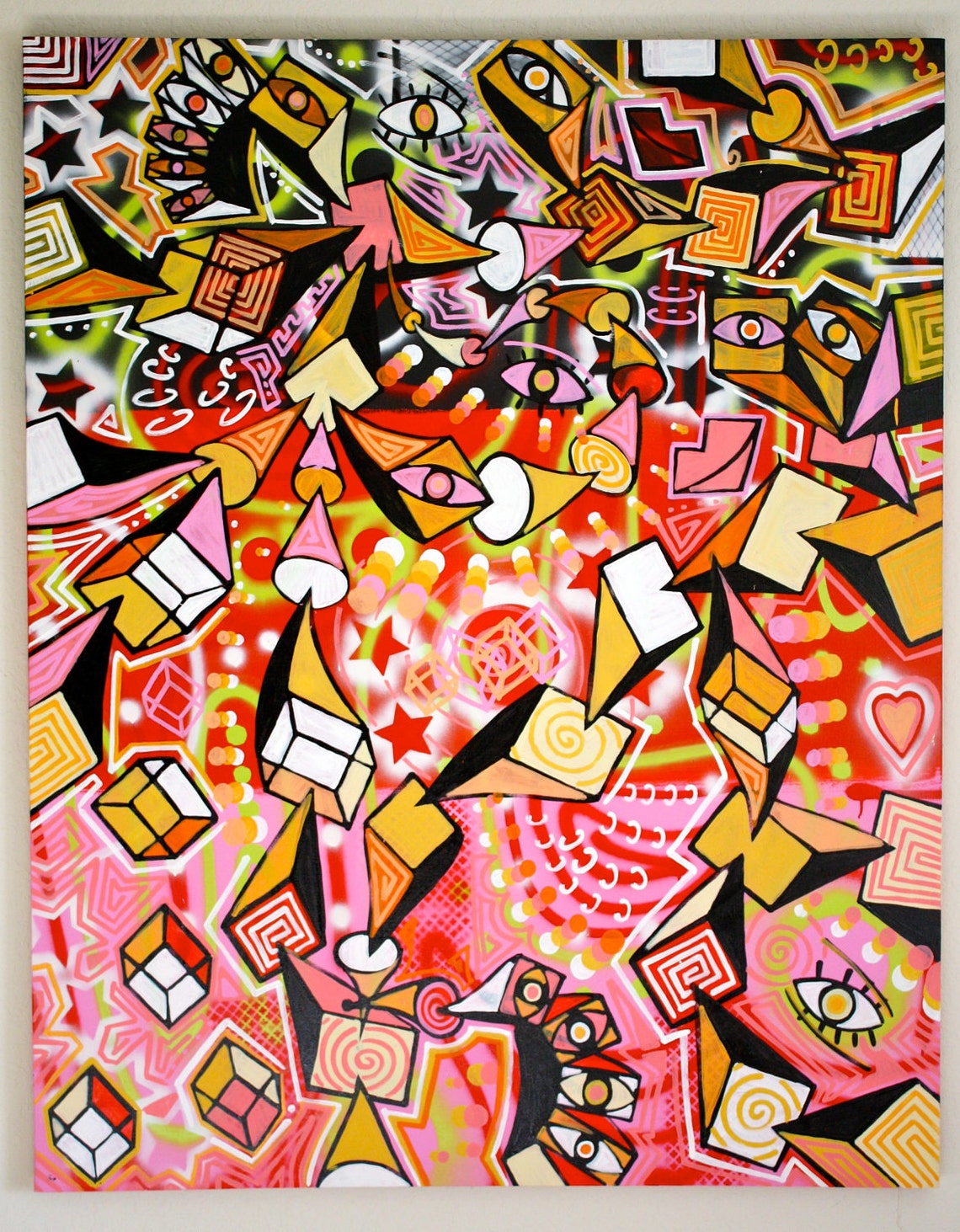 FREE SHIPPING Original Abstract Large Contemporary Pop Art Fine Art ...