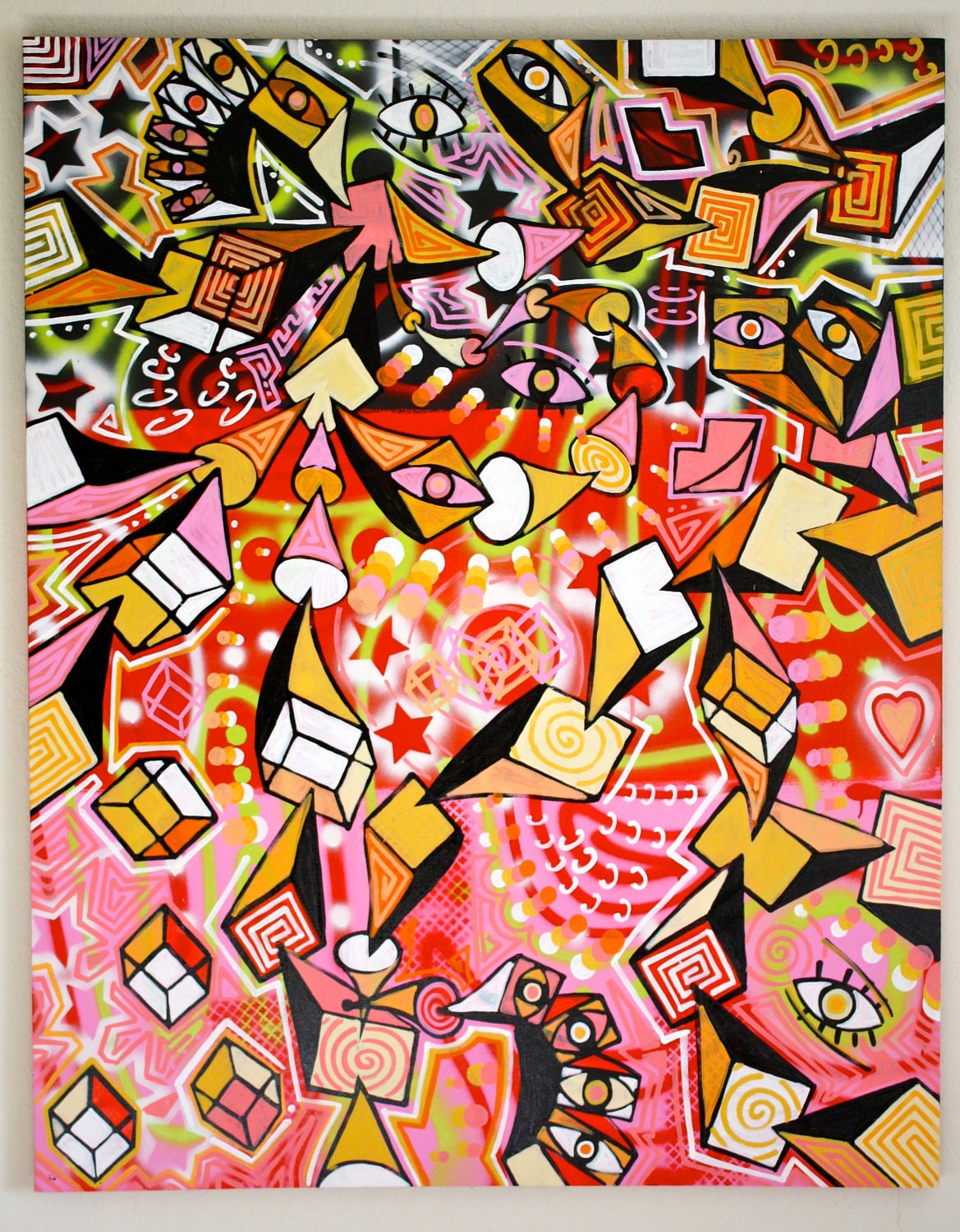 FREE SHIPPING Original Abstract Large Contemporary Pop Art Fine Art ...