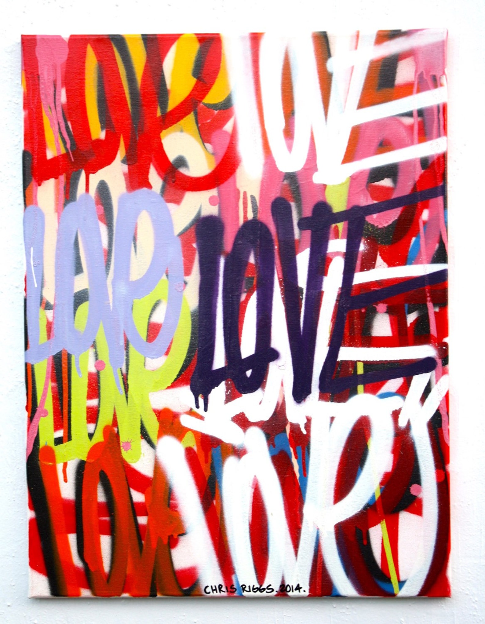 FREE SHIPPING Love Art Painting Street Art Graffiti Contemporary Modern ...
