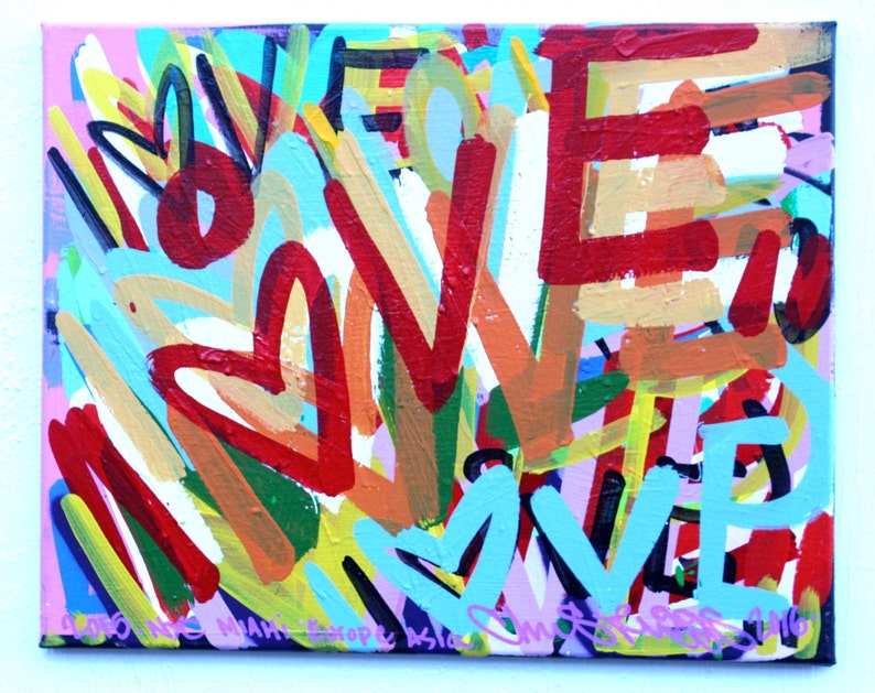 ORIGINAL Love Valentine's Day Painting Contemporary Street Art Nyc ...