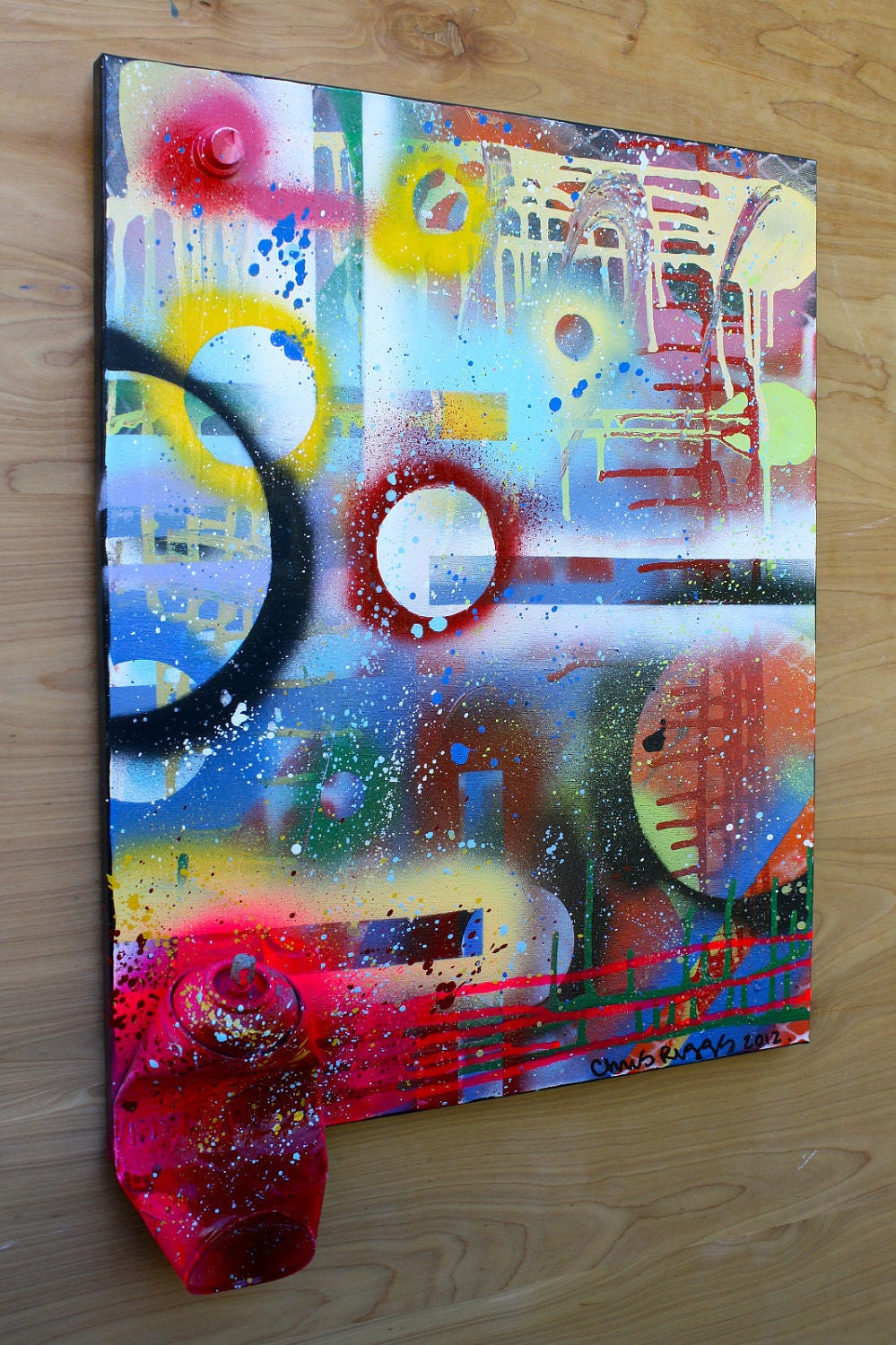 ORIGINAL Abstract Contemporary Pop Art Fine Art Spray Paint Modern ...