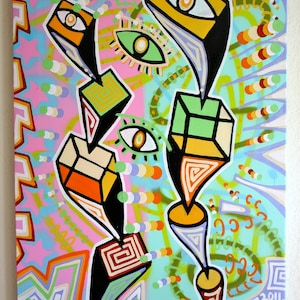 ORIGINAL Surrealism Cubism Abstract Street Art Urban Pop Painting - Etsy