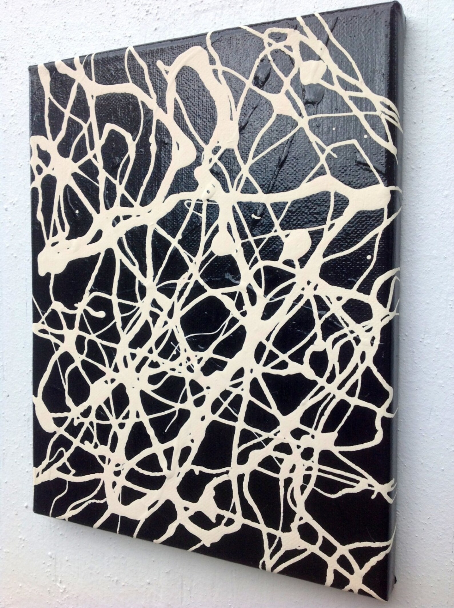 ORIGINAL Abstract Expressionism Contemporary Black and White Painting ...