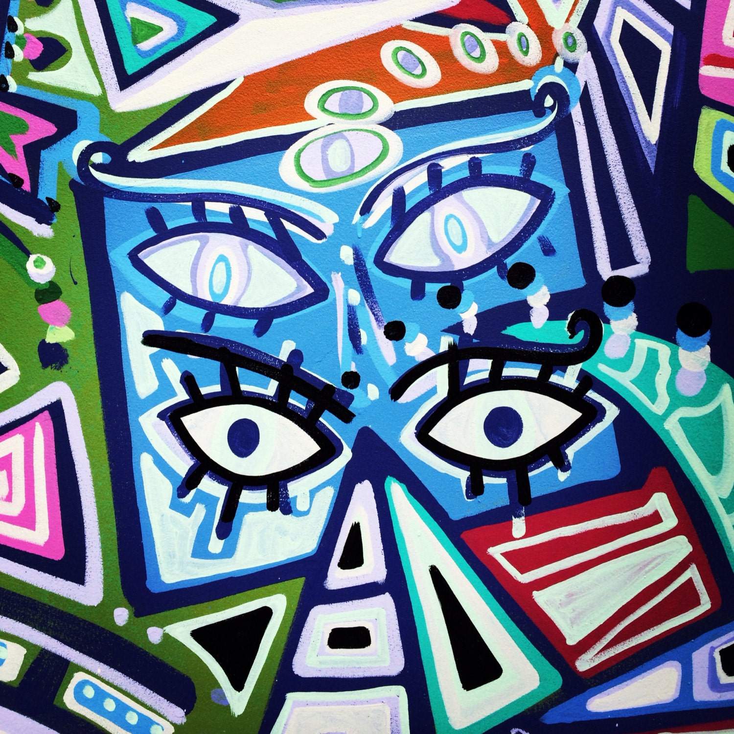 ORIGINAL Acrylic on Canvas Cubism Abstract Fine Art Modern Contemporary ...