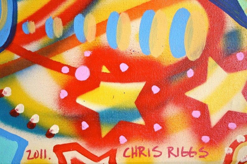 ORIGINAL Abstract Large Contemporary Pop Art Fine Art Spray Paint ...