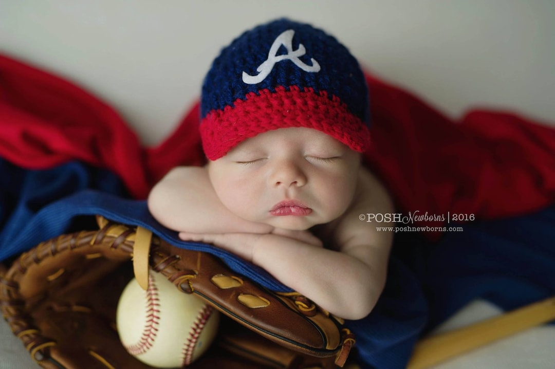 Baby Boy , Atlanta Braves Inspired Crocheted Baseball Hat, Diaper Cover ...