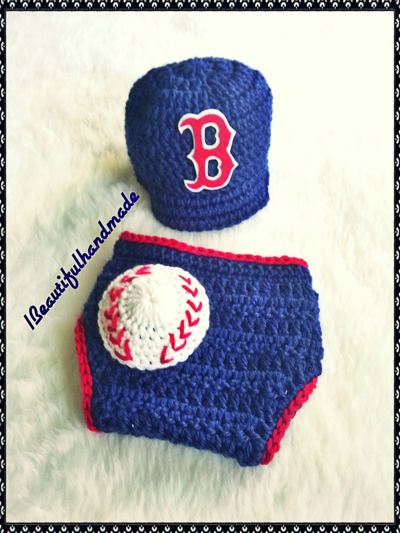Baby Boy, Crochet Boston Red Sox Baseball Cap, Diaper Cover,,,,crochet ...