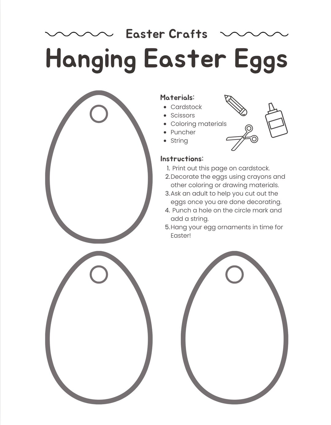 Hanging Easter Egg Craft - Etsy