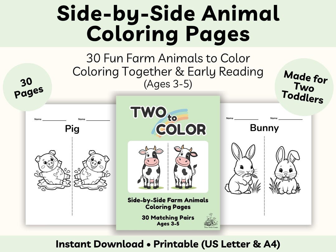 Toddler Coloring Book Printable | Farm Animals Coloring Pages With ...