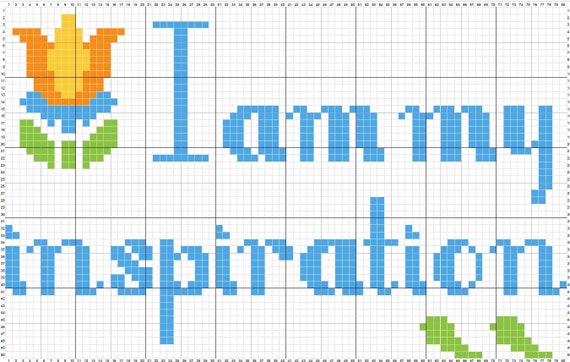 I Am My Inspiration Cross Stitch Digital Pattern | Etsy