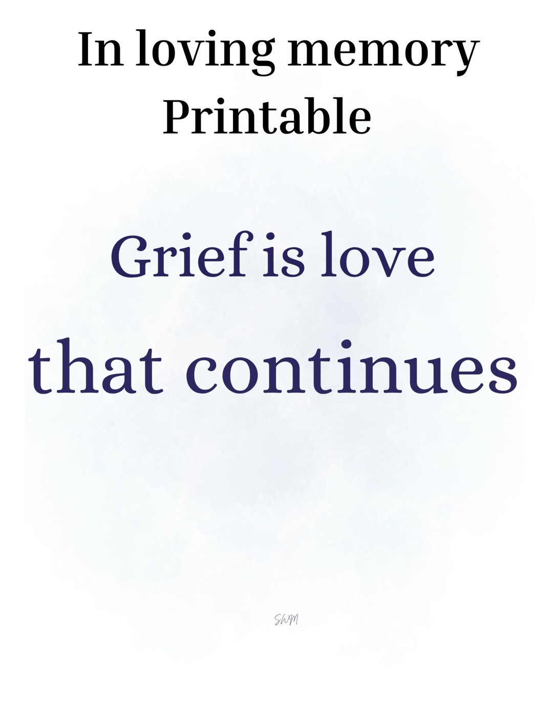 In Loving Memory Grief Quote Printable | Comforting Loss Remembrance ...