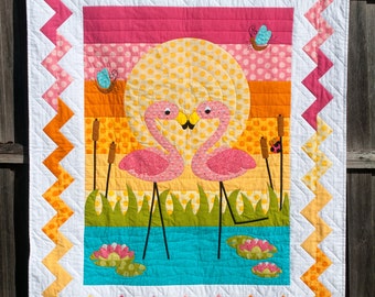 Flamingo Quilt Pattern | Etsy