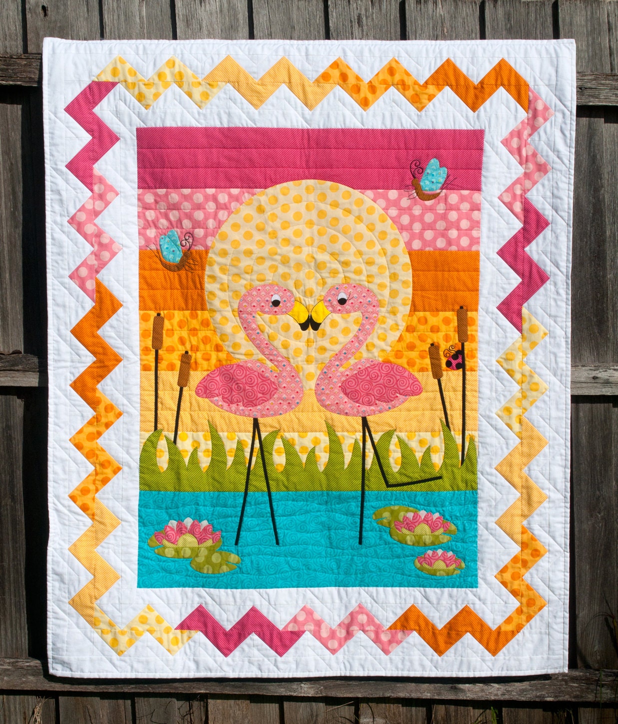 Flamingo Fandango Applique Quilt PDF Pattern - Etsy