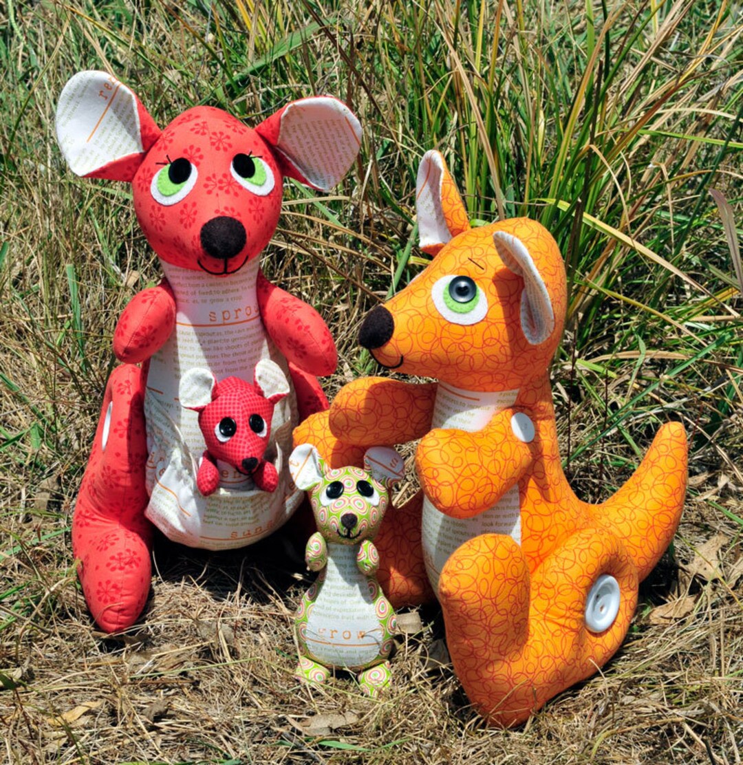 Shazza and Bazza a Kangaroo Family (toy / Softie) PDF Pattern - Etsy