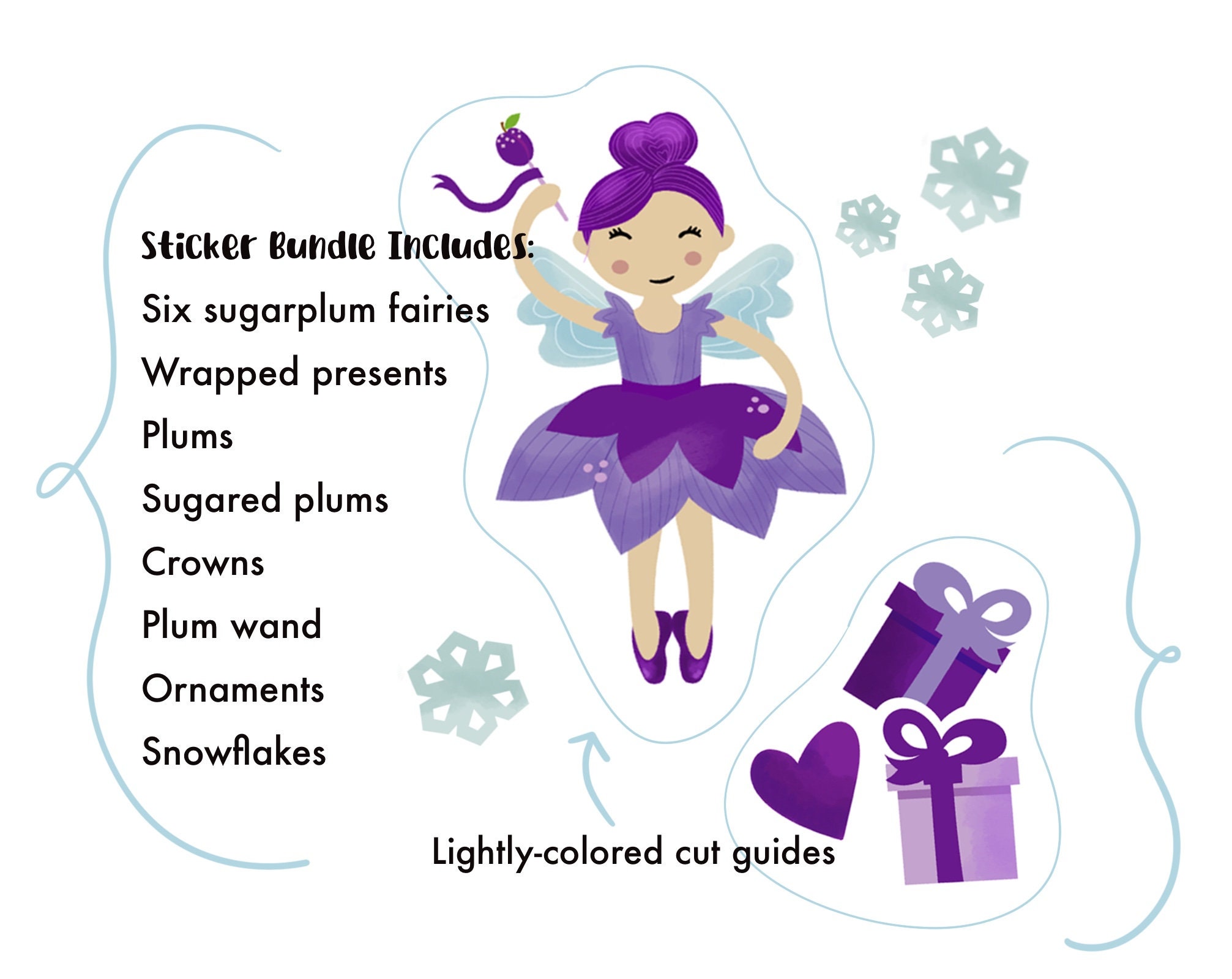Sugarplum Fairy Printable Sticker Bundle PDF - Etsy