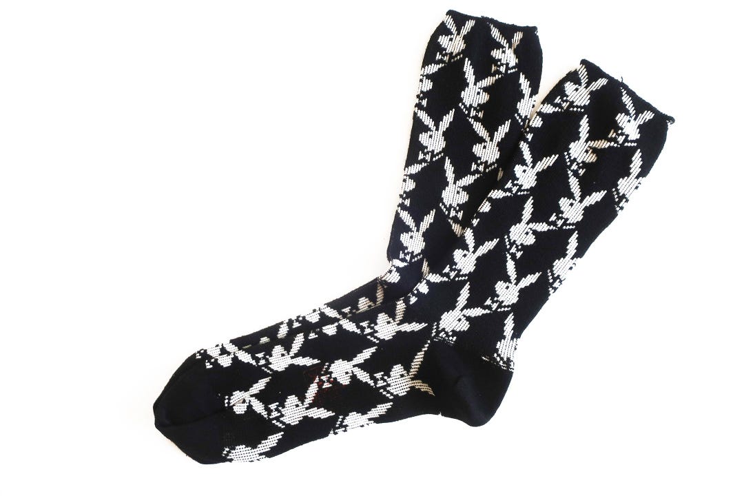 Vintage Playboy Socks / Dress Socks / 1970s Playboy Bunny Logo Print Black Dress Socks - Etsy