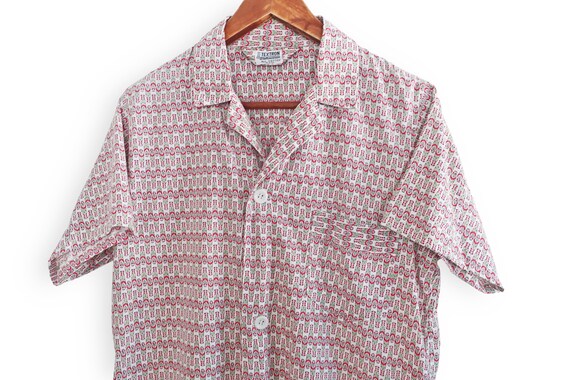 50s button up / pajama shirt / 1950s Textron all cott… - Gem