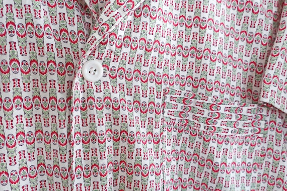 50s button up / pajama shirt / 1950s Textron all cott… - Gem