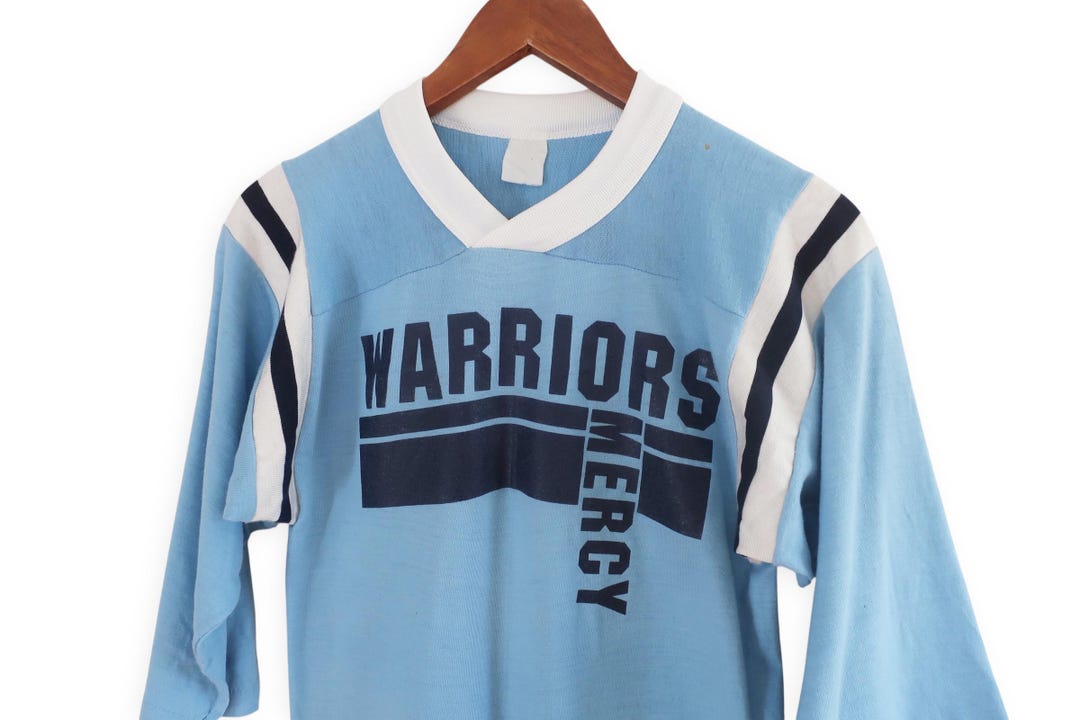 70s Striped Jersey / Warriors Jersey / 1970s Mercy Warriors Blue ...