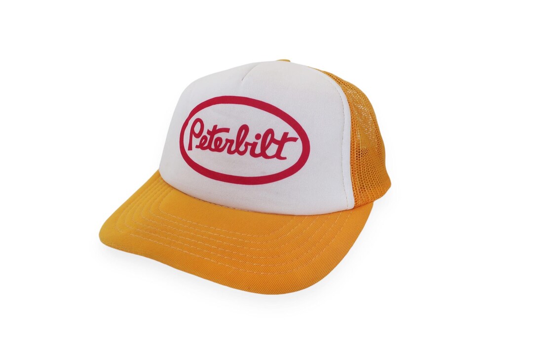 Vintage Trucker Hat / Peterbilt Hat / 1980s Peterbilt Logo Yellow ...