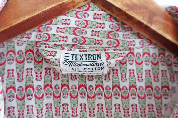 50s button up / pajama shirt / 1950s Textron all cott… - Gem