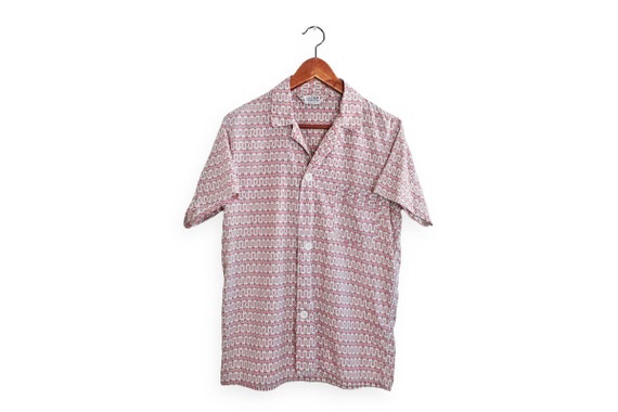 50s button up / pajama shirt / 1950s Textron all cott… - Gem