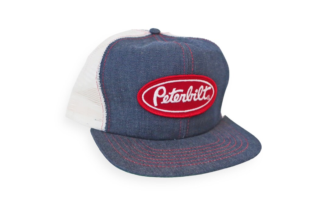 Vintage Trucker Hat / Peterbilt Hat / 1990s Peterbilt Denim Trucker Hat ...