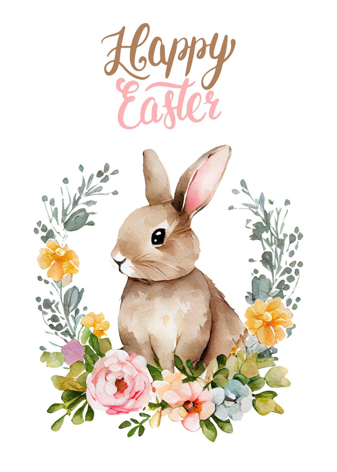 Printable Easter Card, Digital Happy Easter Greeting, Instant Download ...