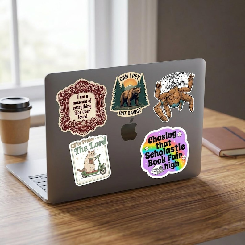Cute Cat Chef Sticker, Piece of Cake Baker Decal, Custom Kitten Laptop ...