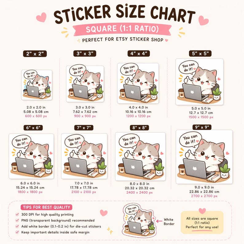 Cute Cat Chef Sticker, Piece of Cake Baker Decal, Custom Kitten Laptop ...