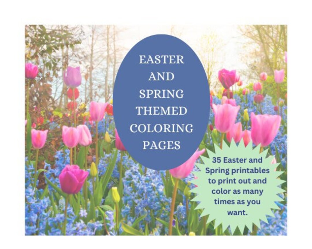 Printable Easter and Spring Adult and Children Coloring Pages - Etsy