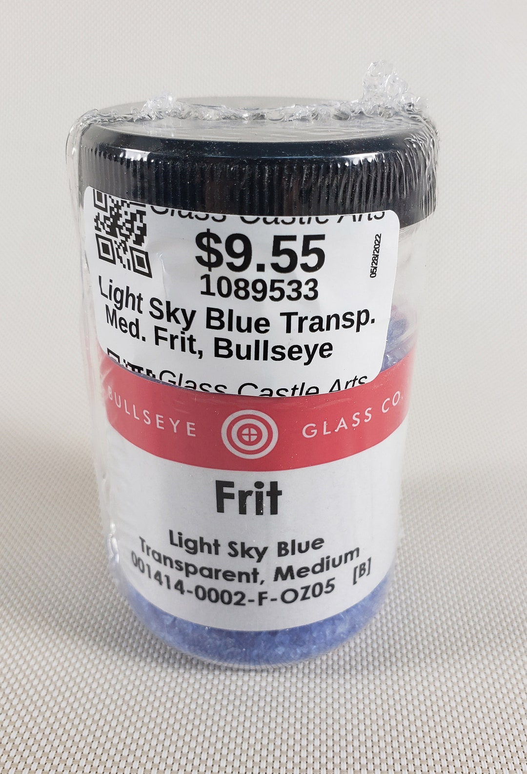 Light SKY BLUE - Bullseye 90 COE Frit 5 Oz. Jar - Transparent Light Sky ...