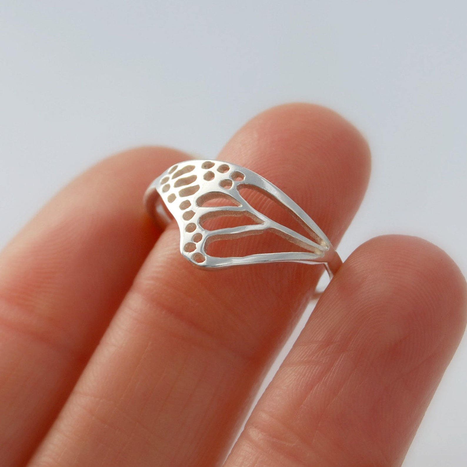 Monarch Wing Ring Sterling Monarch Ring Wing Ring | Etsy