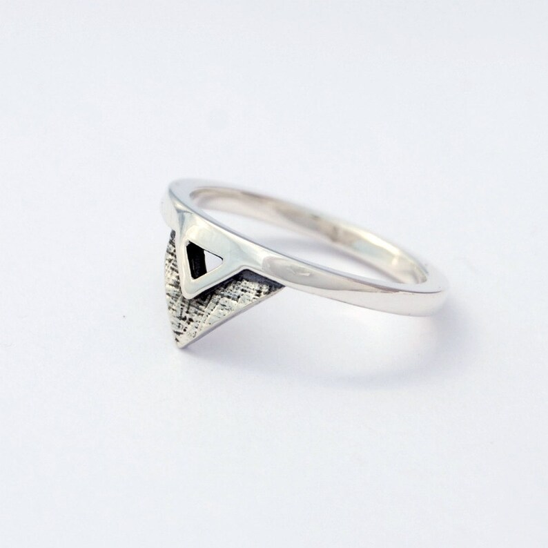 Triangle Ring Sterling Silver Minimalist Ring - Etsy