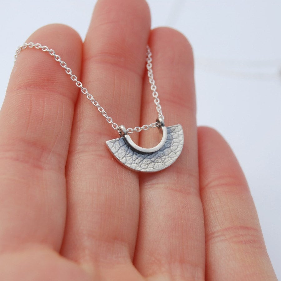 Crescent necklace sterling silver half moon jewelry | Etsy