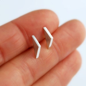 Triangle Studs Sterling Silver Spike Studs Minimalist Jewelry - Etsy
