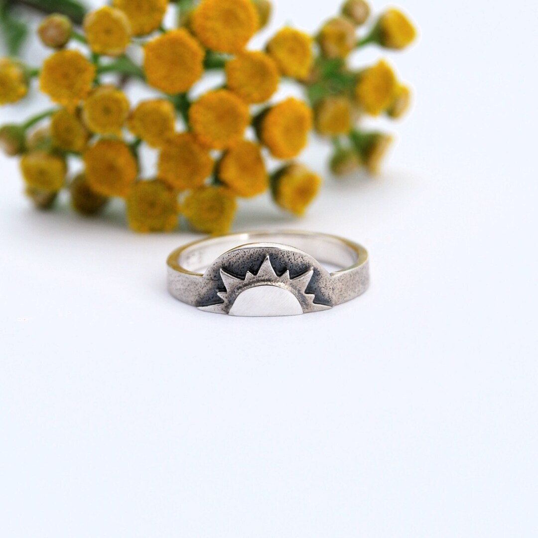 Sunrise Ring - Silver Sun Ring - Sun Ring - Silver Sunrise Ring ...