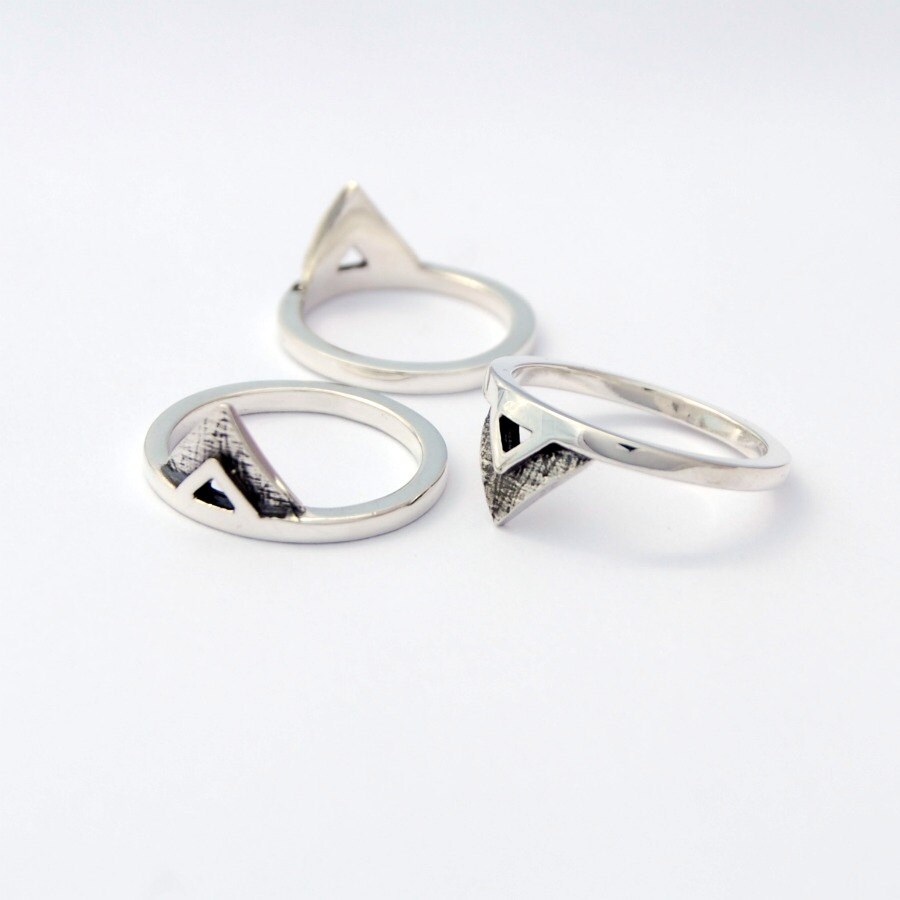 Triangle Ring Sterling Silver Minimalist Ring - Etsy