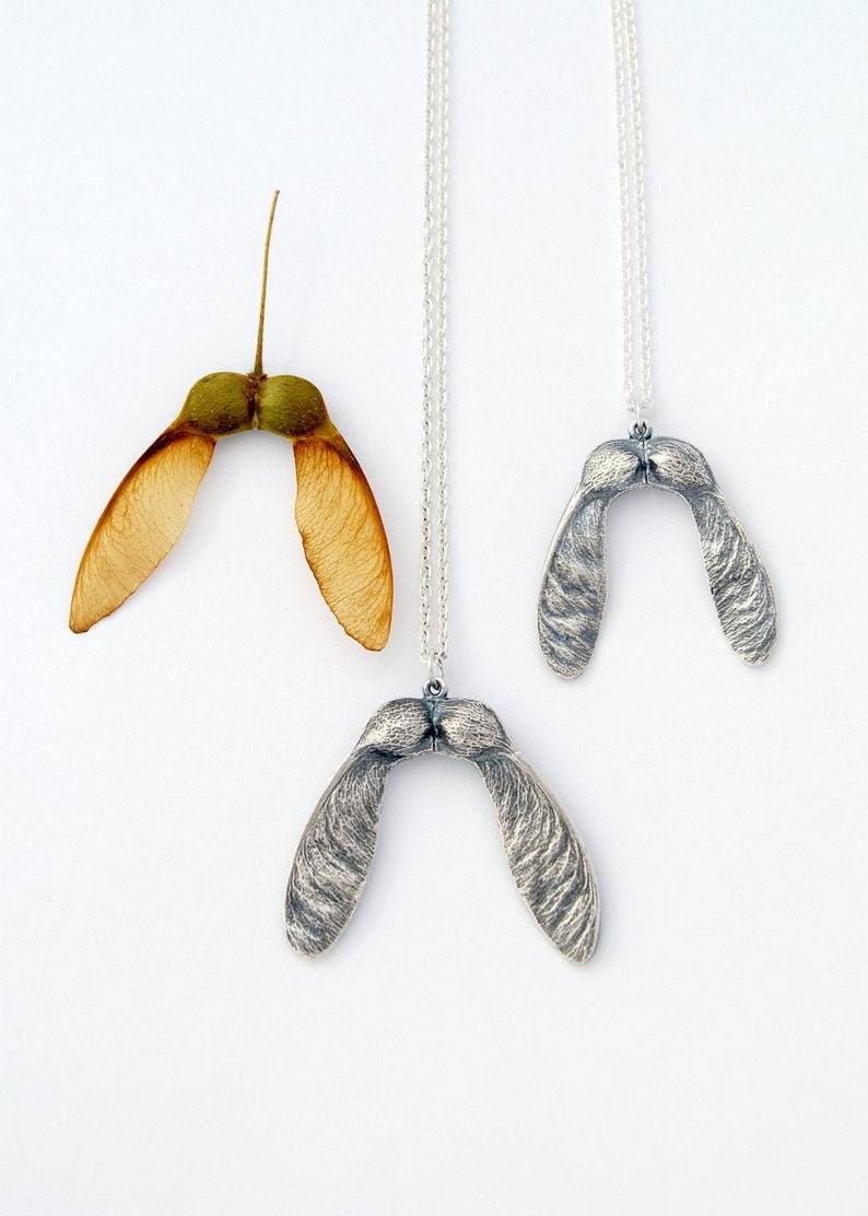 Silver Maple Seed - Sterling Silver Samara - Silver Disamara - Samara ...